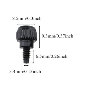 Hao Pro 6#-32 x 6 Thumbscrews Large Knurled Head Cage Mounts Hand Tighten Easy Grip and Turn Handy Sturdy Not Damage Inside for Computer Case Cover PCI Slot Hard Drives Black 9PCS