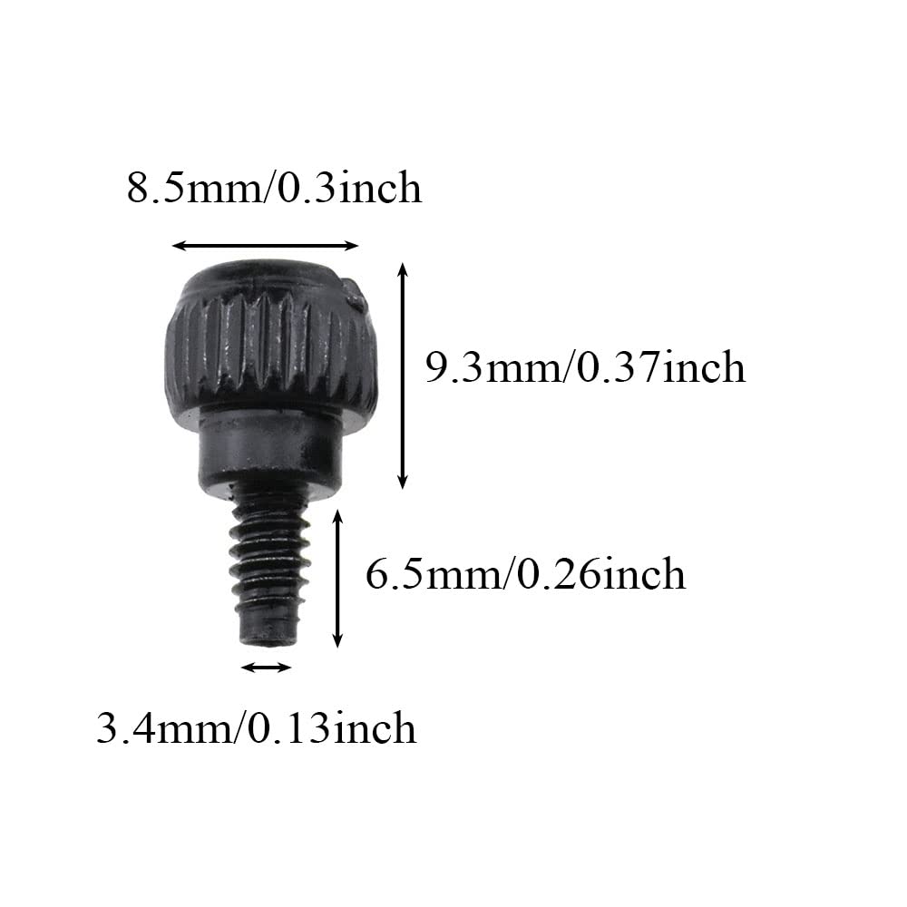 Hao Pro 6#-32 x 6 Thumbscrews Large Knurled Head Cage Mounts Hand Tighten Easy Grip and Turn Handy Sturdy Not Damage Inside for Computer Case Cover PCI Slot Hard Drives Black 9PCS