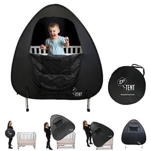 zzz mini crib sleeping canopy cover instant tent – great at home and travelling - compatible with dream on me, delta, davinci & graco travel crib & others… portable and patented - black