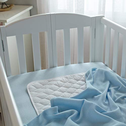 American Baby Company Fitted Mini Crib Sheet 24" x 38", Soft Breathable Neutral 100% Cotton Jersey Portable Sheet, Baby Blue, for Boys and Girls, Fits Most Pack N Play and Mini Crib Mattresses