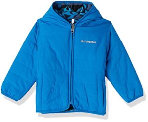 columbia baby double trouble jacket, bright indigo/collegiate navy checkpoint, 12/18