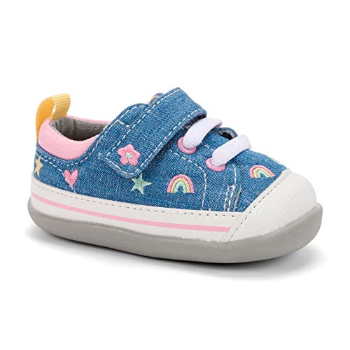 See Kai Run - Stevie II First Walker Shoe for Infants, Chambray/Happy, Infant 6