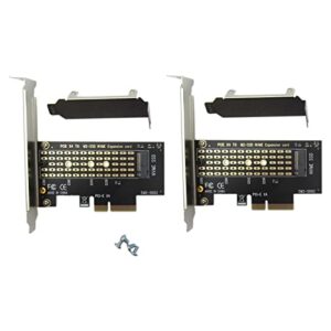 2x M.2 NGFF M-Key to Desktop PCIe x4 NVMe SSD Adapter Card 2242 2280 with Brackets