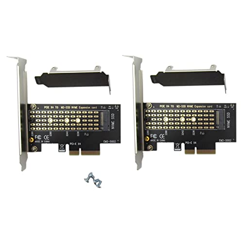 2x M.2 NGFF M-Key to Desktop PCIe x4 NVMe SSD Adapter Card 2242 2280 with Brackets