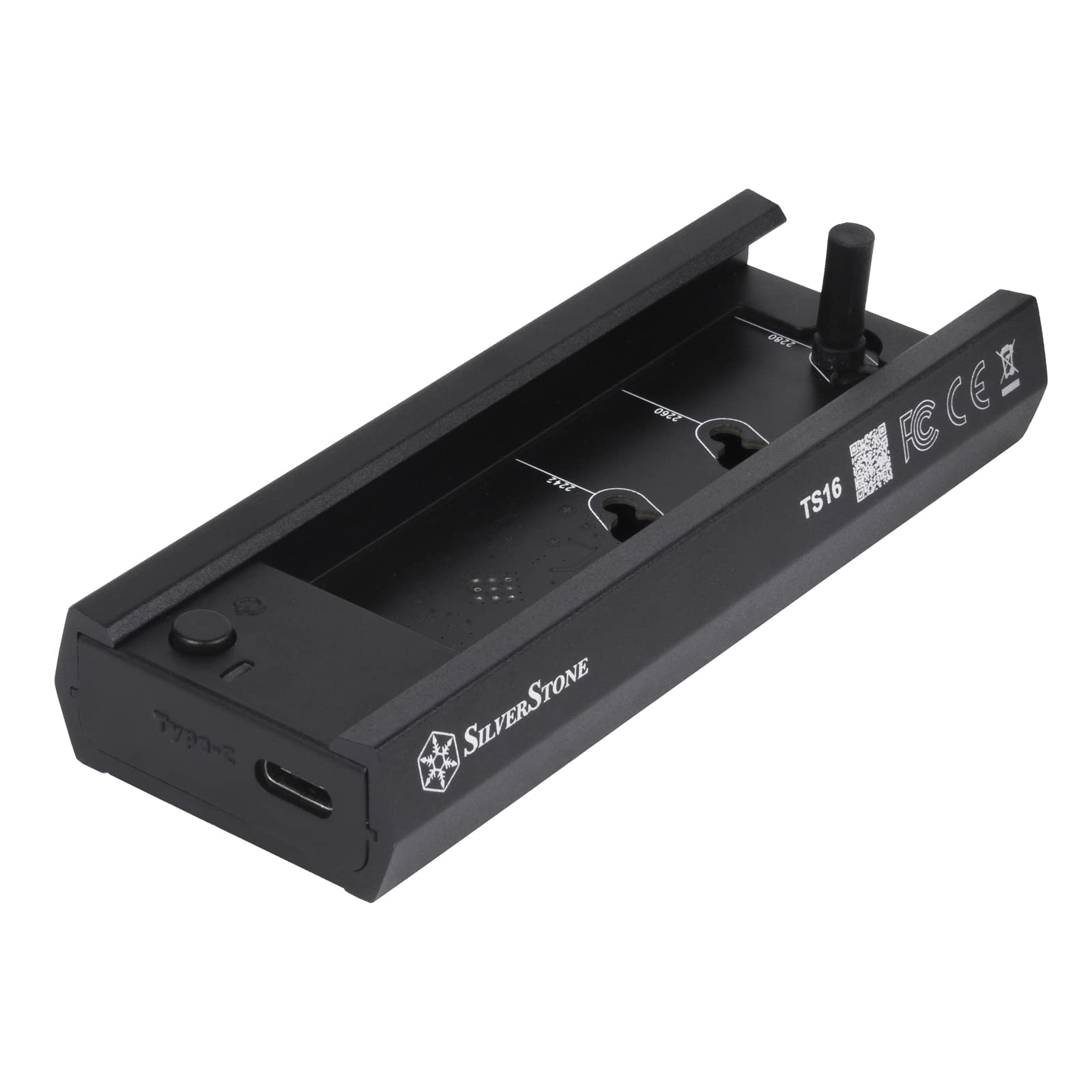 SilverStone Technology TS16 10Gbps SuperSpeed USB-C 3.2 Gen2 to NVMe/SATA M.2 SSD External Tool-Free Docking Station, SST-TS16