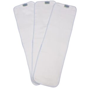 leak master cotton gauze reusable adult diaper inserts/bosters - 3 pack - size m/l - inserts increase overall absorbency