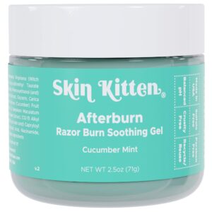 skin kitten moisturizing after shave ingrown hair treatment for bikini hair - after waxing care with aloe vera & cucumber - razor burn treatment for women (2.5oz)