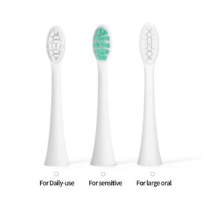 Electric Toothbrush Replacement Toothbrush Heads, SmartSonic+ Toothbrush Heads Compatible with SmartSonic+ Electric Toothbrush, 3 Pack Replacement Brush Heads (White)