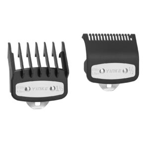 yinke for wahl clipper guards set, hair guide combs with metal clip, 2 cutting lengths 1/8 & 3/8 inch, fits most cordless/cord wahl clippers (black)