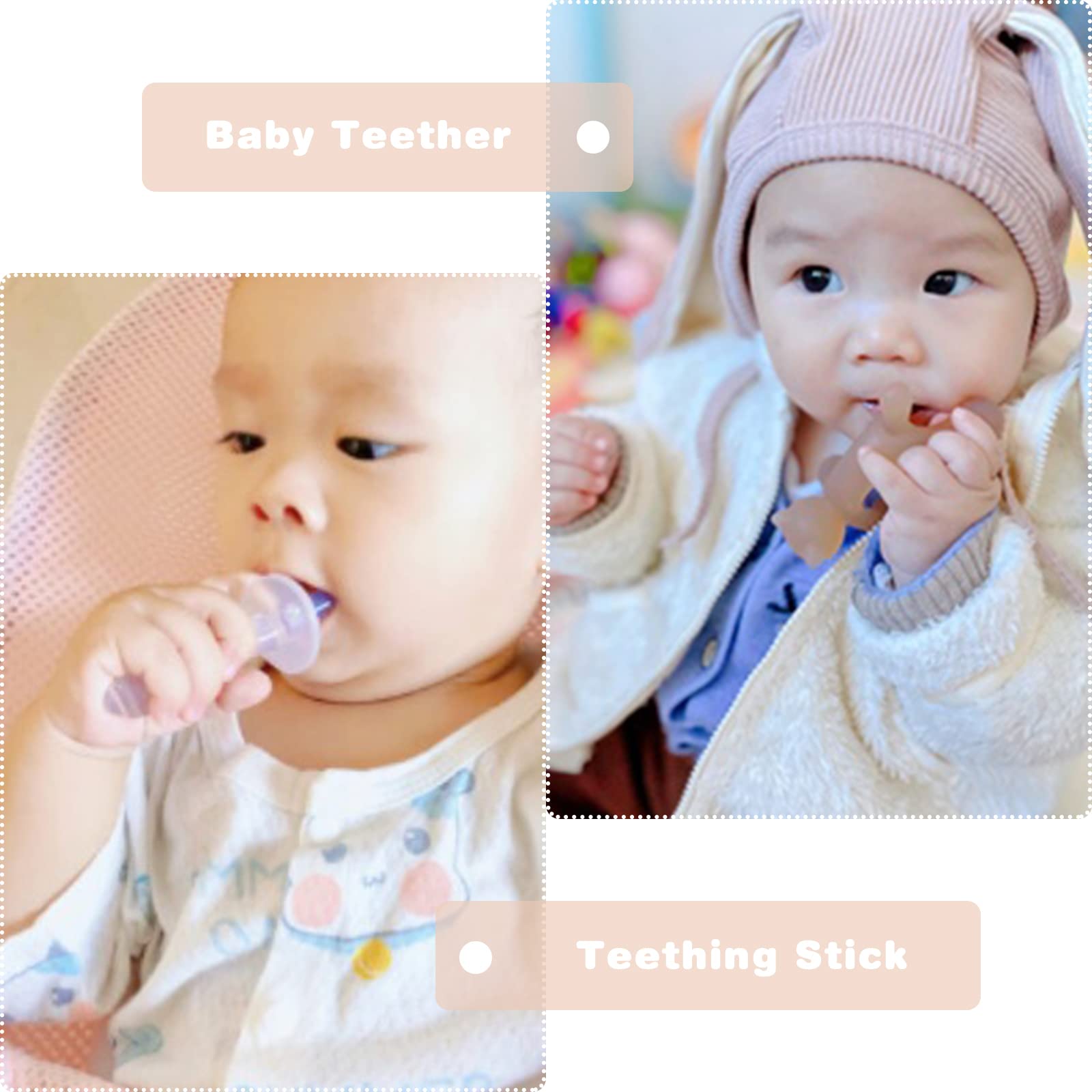 Baby Teething Toys (Brown White)