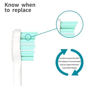 Electric Toothbrush Replacement Toothbrush Heads, SmartSonic+ Toothbrush Heads Compatible with SmartSonic+ Electric Toothbrush, 3 Pack Replacement Brush Heads (White)