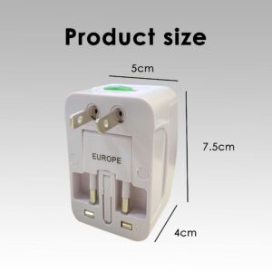 NA Worldtrip Plug Global Universal Travel Adapter for 220+ Countries, International Power Charger, European Adapter, Wall Charger Power Plug for USA EU UK AUS