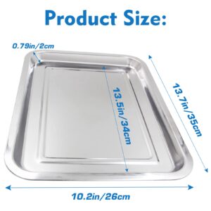 Tattoo Stainless Steel Tray - Rayyl 2 Pack Stainless Steel Tattoo Trays 13.5'' X 10'' Piercing Instrument Tray Tool Flat for Tattoo Kits Tattoo Supplies (2pcs)