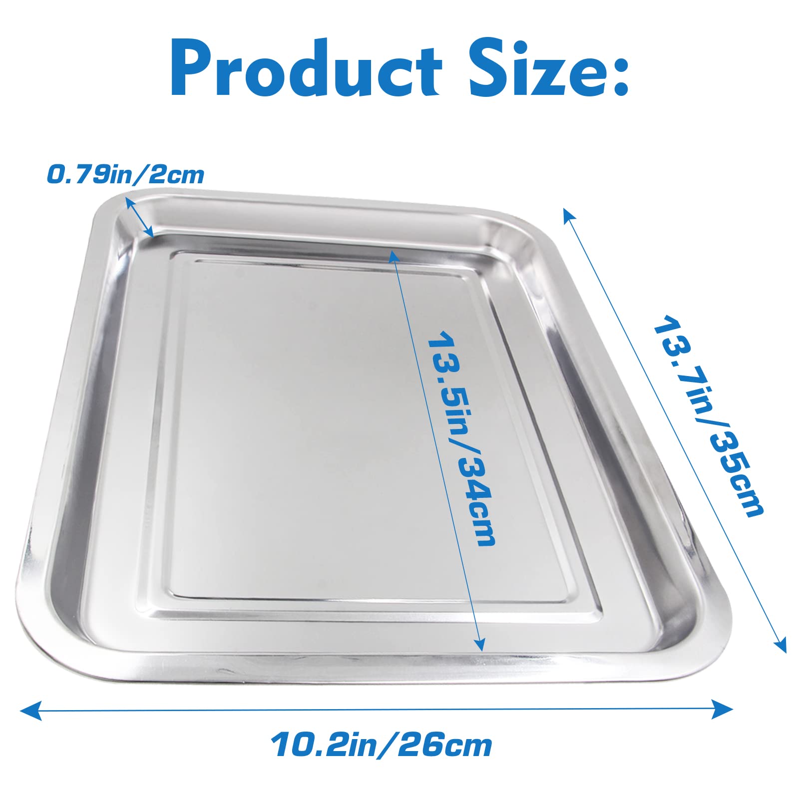 Tattoo Stainless Steel Tray - Rayyl 2 Pack Stainless Steel Tattoo Trays 13.5'' X 10'' Piercing Instrument Tray Tool Flat for Tattoo Kits Tattoo Supplies (2pcs)