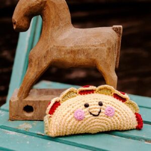 Pebble 200-038 Fair Trade Happy Little Taco Rattle, 5-inch Length