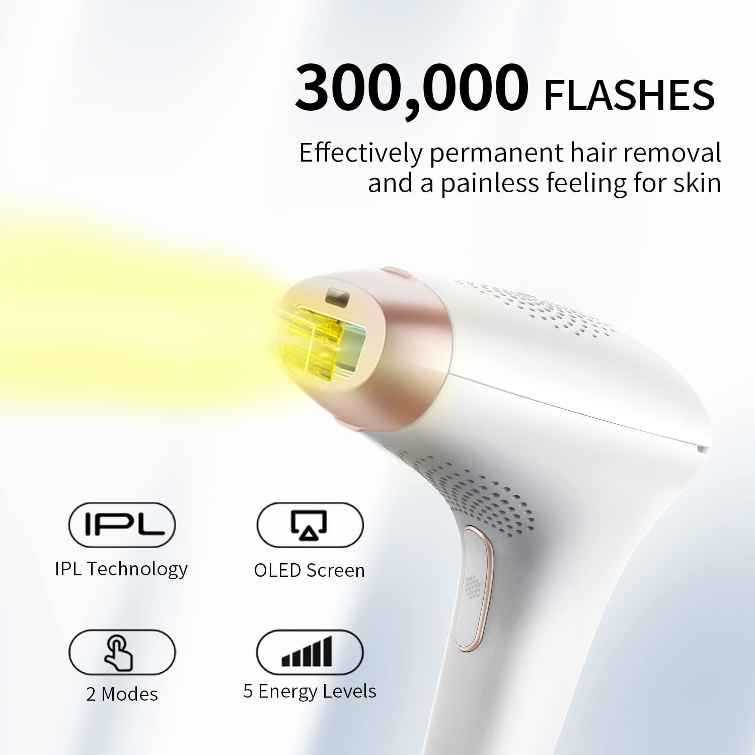 COSBEAUTY At-Home IPL Hair Removal for Women and Men, Painless Laser Permanent Hair Removal Device, FDA Cleared, At Home Use for Armpits Back Legs Arms Face Bikini Line,3 Treatments Heads