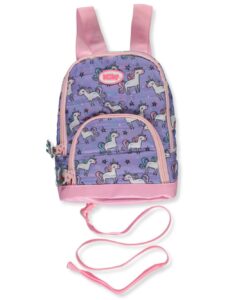 nuby quilted mini backpack with safety harness and detachable tether, unicorn