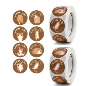 bamsod cat stickers (roll of 1000) – 1” round, 8 cute photos - great for kids, teachers, party favors, rewards, craft projects, water bottles, scrapbooks, calendars, planners, and journals