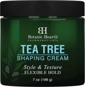 botanic hearth tea tree shaping cream, hair styling cream with collagen & biotin - style & texture, strong & flexible hold, for all hair types - men and women - made in usa - 7 oz