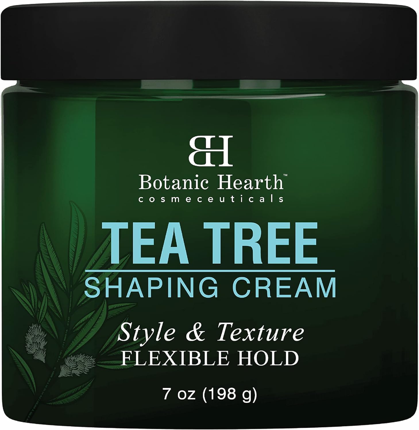 Botanic Hearth Tea Tree Shaping Cream, Hair Styling Cream with Collagen & Biotin - Style & Texture, Strong & Flexible Hold, for All Hair Types - Men and Women - Made in USA - 7 oz