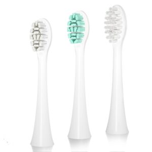 electric toothbrush replacement toothbrush heads, smartsonic+ toothbrush heads compatible with smartsonic+ electric toothbrush, 3 pack replacement brush heads (white)