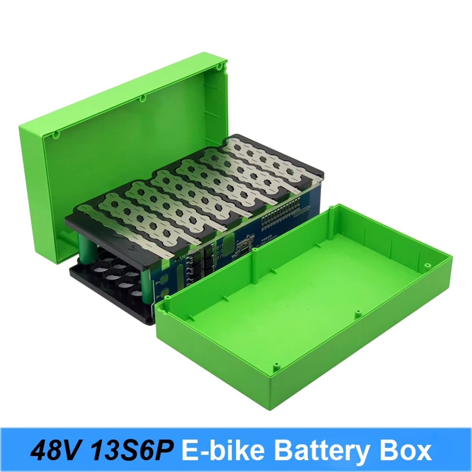 13S 6P 48V Electric Bike Lithium Battery Case with 20A Balance BMS Including Holder Nickel For E-Soccter Battery 48V Use DIY Battery Storage Box in Series Plastic Batteries Case for 18650 Battery