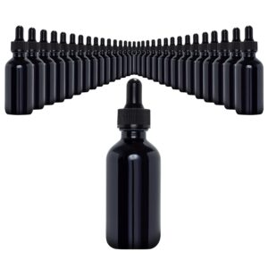 zetta glass company 1 oz black brilliance: precision and elegance tincture bottles with measured dropper