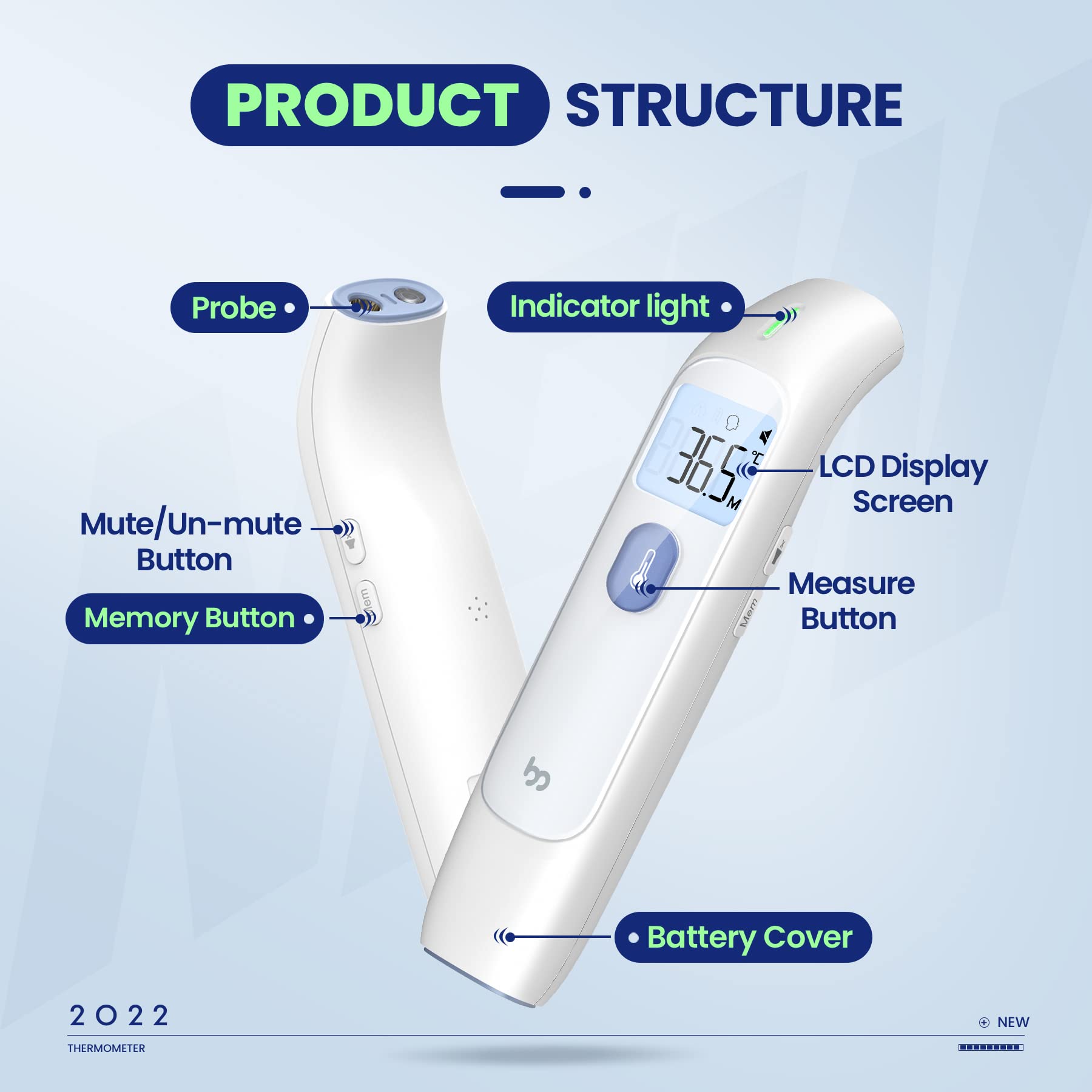 Forhead Thermometer Digital Baby Thermometer (Cream)