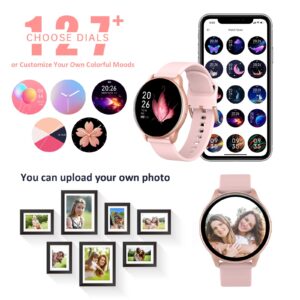 moreFit Smart Watch for Women Men, Smartwatch for Android Phones and iPhone Compatible, Waterproof Fitness Tracker Watch with Pedometer Heart Rate Monitor Sleep Tracker Call Reminder (Pink)