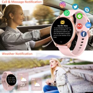 moreFit Smart Watch for Women Men, Smartwatch for Android Phones and iPhone Compatible, Waterproof Fitness Tracker Watch with Pedometer Heart Rate Monitor Sleep Tracker Call Reminder (Pink)