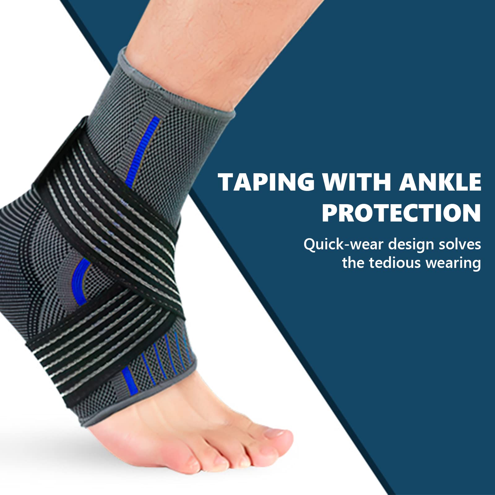 Ankle Support Brace for Men & Women,Foot Sleeve Adjustable Compression Ankle Support for Achilles Tendon Support & Plantar Fasciitis,Stabilize Brace-Eases Ankle Joint Pain & Sprained Ankle (Large)