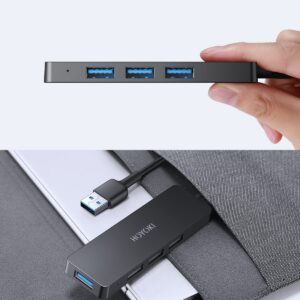 4 Port USB Hub 3.0, HOYOKI USB Splitter for Laptop,Ultra Slim Data USB Hub with 3.3ft Extended Cable, USB Hub Compatible with MacOS/Windows Laptop, PC, PS4, Flash Drive, Mouse, Keyboard, Printer, HDD