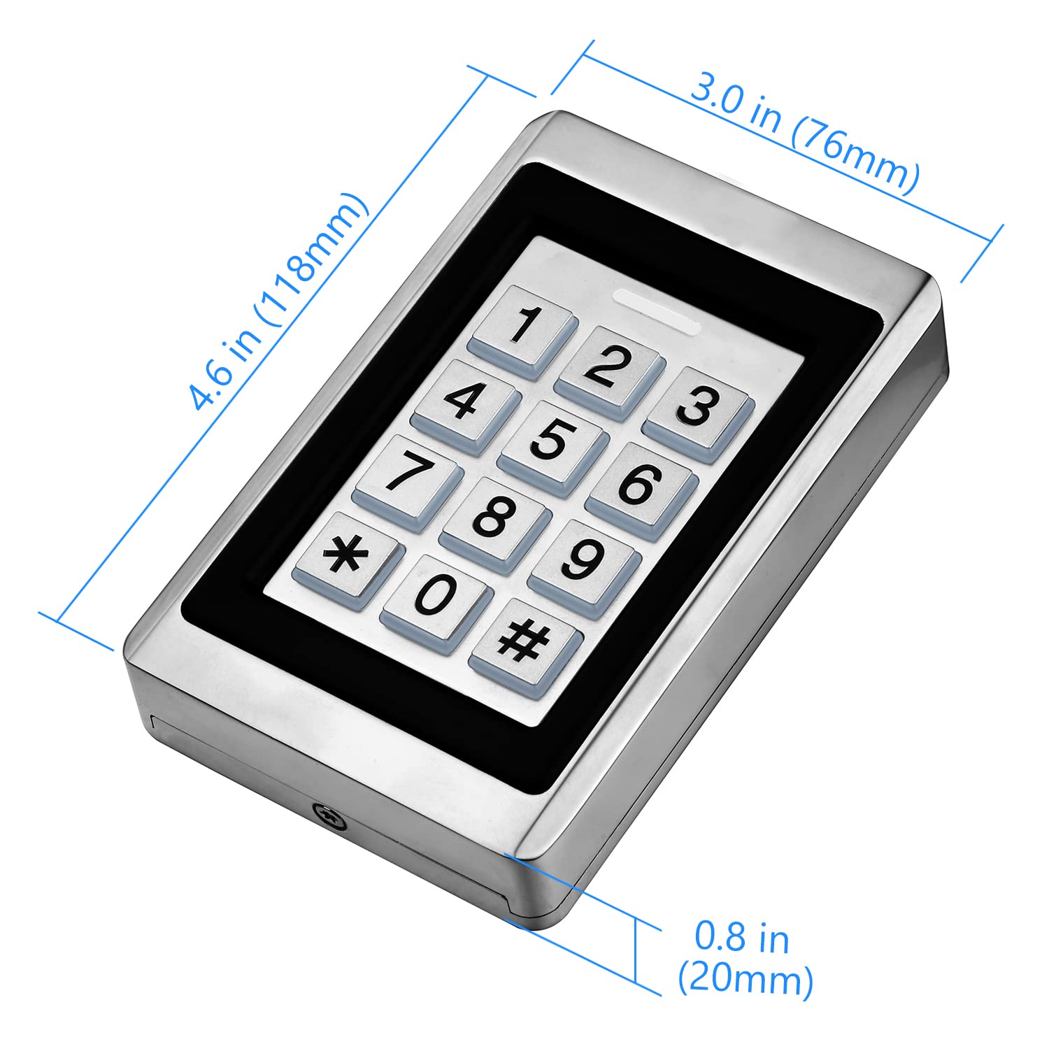 Toncont Door Access Control System, Stand Alone Password Door Keypad + 5PCS ID Keyfobs, Support 2000 Users, Wiegand 26, Garage Door/Gate Opener, Weatherproof, Backlight, Zinc Alloy Metal Case