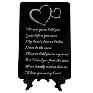 miscarriage gift plaque: loss of baby, sympathy gift, infant loss gift, loss of child gift, grief gifts for women, 2 hearts and touching poem