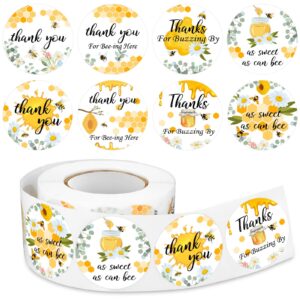 500 pieces 1.5 inch bee thank you labels baby shower bumble stickers for jars bottle gift box birthday baby shower party favor label stickers 8 design