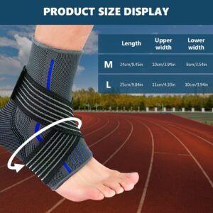 Ankle Support Brace for Men & Women,Foot Sleeve Adjustable Compression Ankle Support for Achilles Tendon Support & Plantar Fasciitis,Stabilize Brace-Eases Ankle Joint Pain & Sprained Ankle (Large)