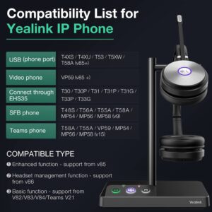 Yealink WH62 Wireless with Busylight WH62 BLT60 Headset with Microphone Teams Certified for PC Computer Laptop Mac Office Telephone IP VoIP Phones for Microsoft Optimized