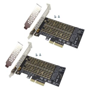 2x m.2 ngff to desktop nvme sata dual ssd pci express adapter card fits a pcie x4, x8, or x16 slot