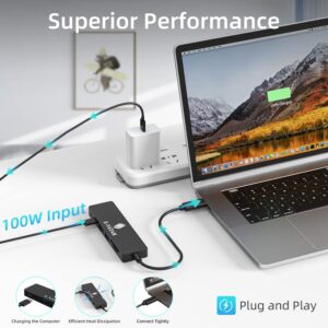 USB C Hub, Familycrazy Portable USB c to USB hub with 100W PD, 4K HDMI, 2 USB 3.0, Micro SD and TF Card Reader, Suitable for MacBook Pro/Air, iPad Pro, Dell, XPS, Surface, and Type-C Devices