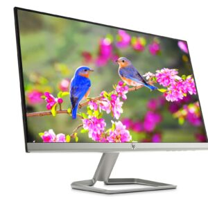 HP 24F LED-Backlit 24 Inch Anti-Glare FHD (1920 x 1080) Monitor, | VGA Port, HDMI | 16.7 Million Colors, Viewing Angles: Horizontal: 178° Vertical: 178°, 5ms Respond Time, Black & Silver (Renewed)