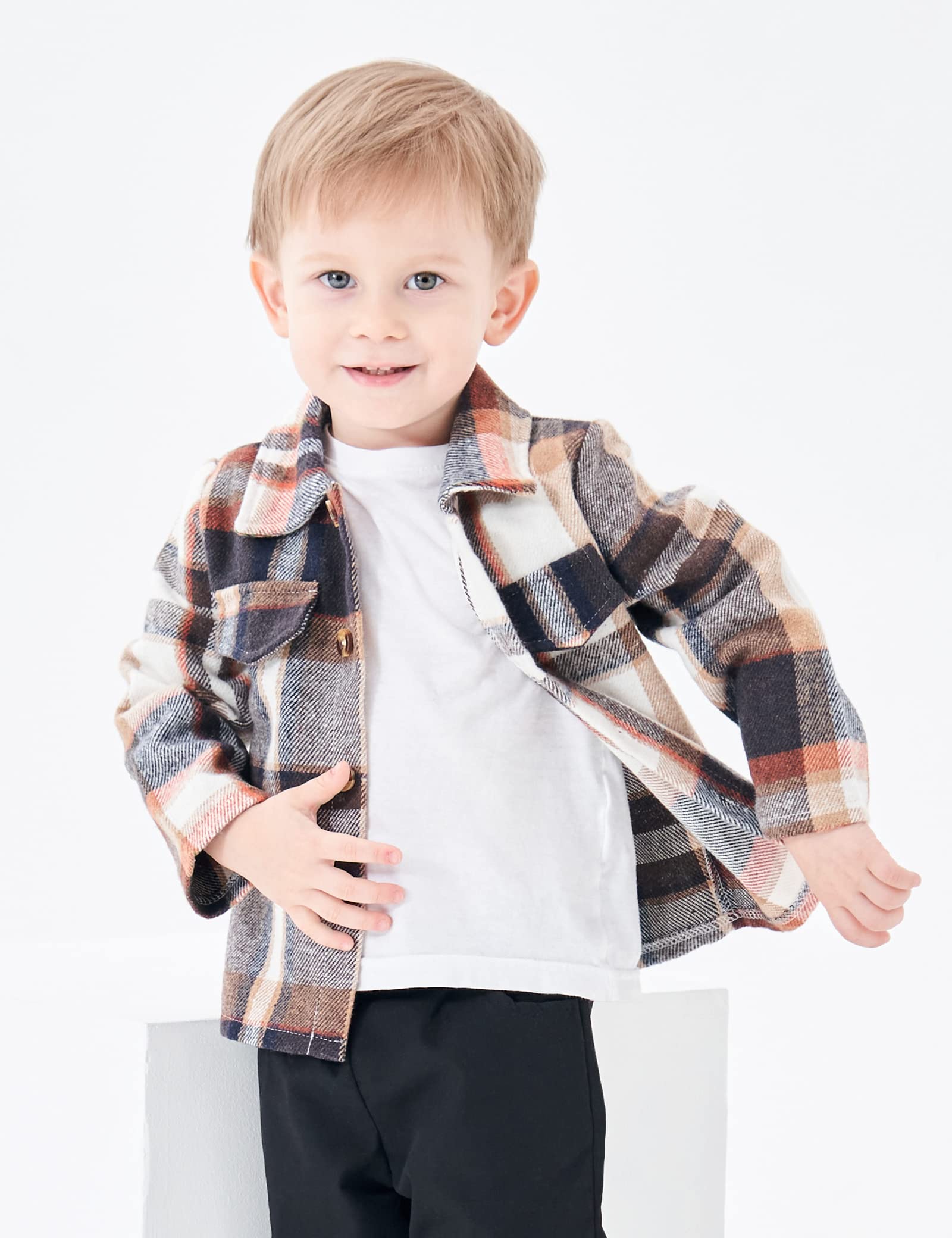 bilison Toddler Baby Boy Outfits Plaid Shirt+T Shirts+Pants Fall Winter 3Pcs Clothing Set 6Months-4T