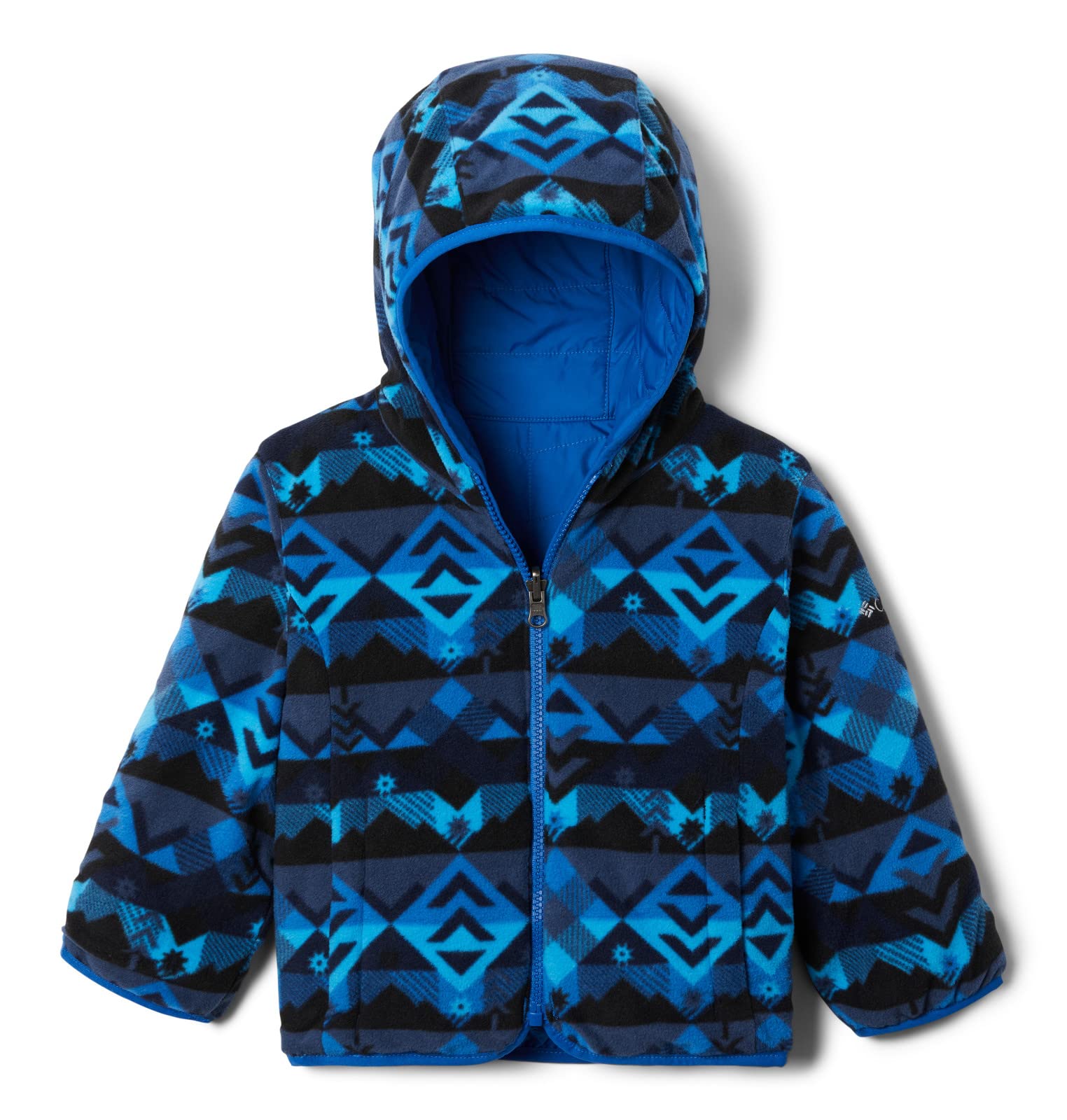 Columbia Toddler Unisex Double Trouble Jacket, Bright Indigo/Collegiate Navy Checkpoint, 4T