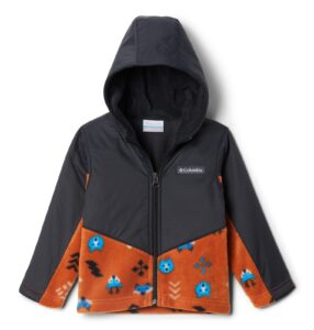 columbia baby steens mountain overlay hoodie, warm copper woodlands/black, 3/6