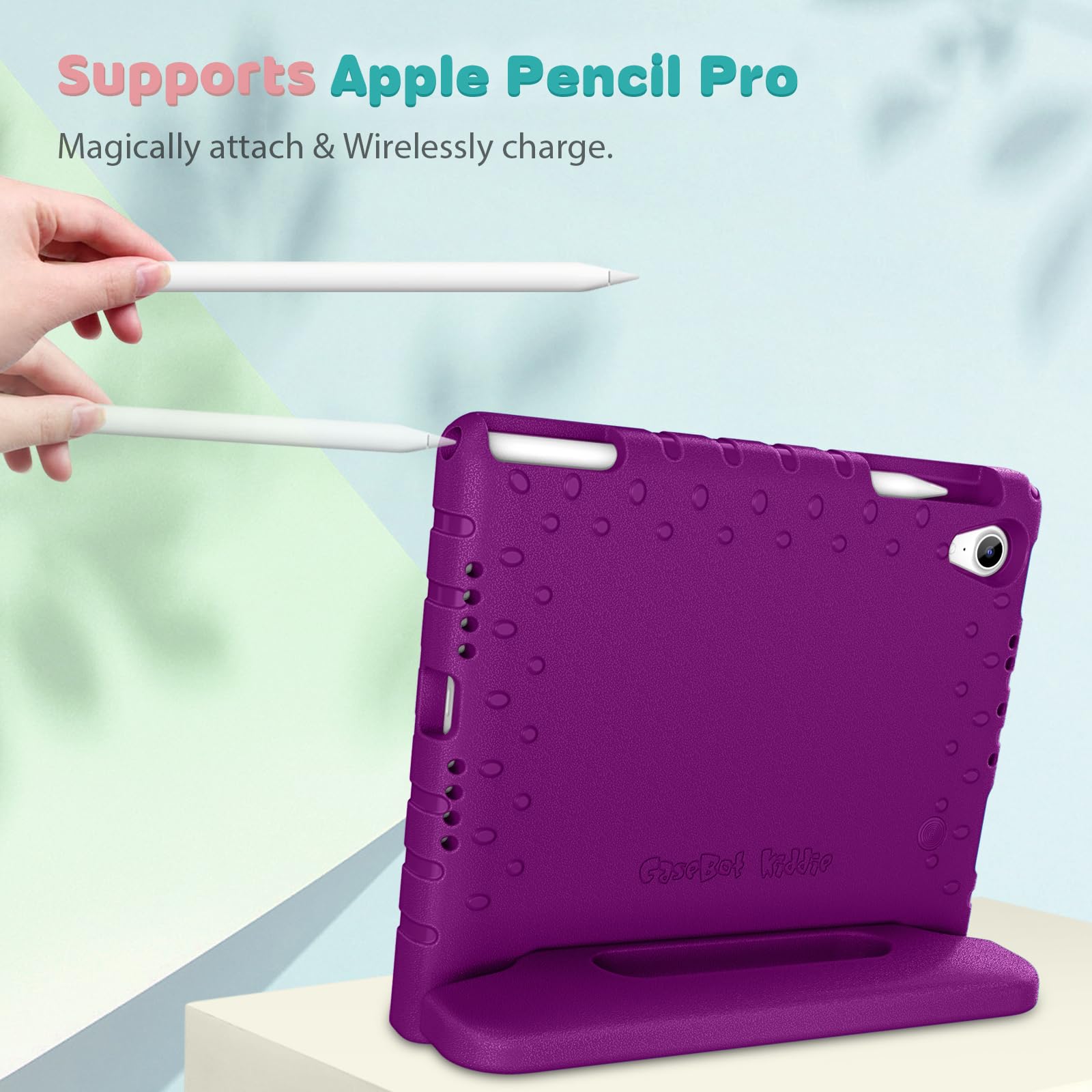 Fintie Kids Case for iPad Mini 7 (A17 Pro) 2024 / iPad Mini 6 2021 - Lightweight Shockproof [Kids Friendly] Handle Stand Case, with Pencil Holder for iPad Mini 7th/6th Generation 8.3 Inch, Purple