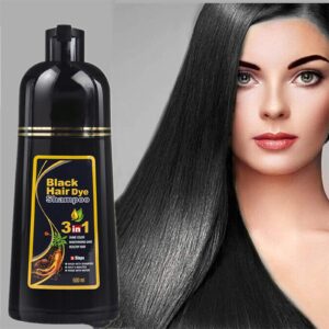 baguri black hair dye shampoo 3 in 1 women ,herbal hair dye shampoo 3 in 1,10 mins herbal hair darkening shampoo,500ml natural 10 mins herbal hair darkening shampoo (black)