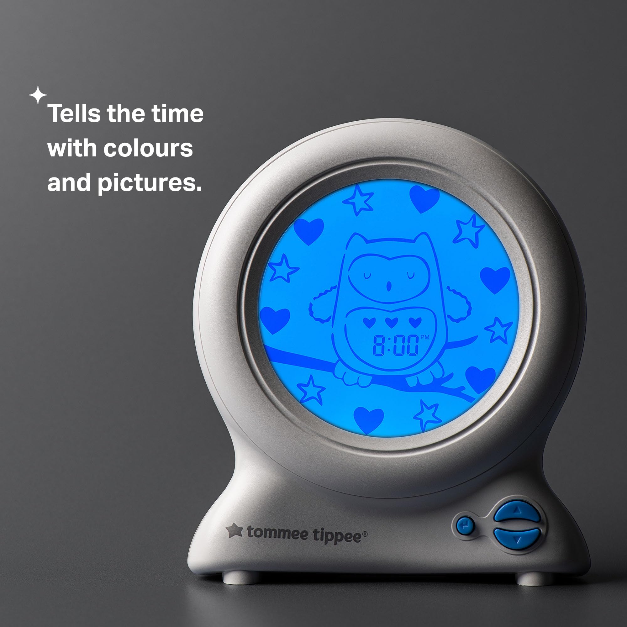 Tommee Tippee Groclock Sleep Trainer Clock, Alarm Clock and Nightlight for Young Children, USB-Powered