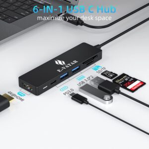 USB C Hub, Familycrazy Portable USB c to USB hub with 100W PD, 4K HDMI, 2 USB 3.0, Micro SD and TF Card Reader, Suitable for MacBook Pro/Air, iPad Pro, Dell, XPS, Surface, and Type-C Devices