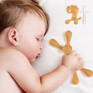 baby teething toys (brown white)