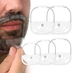 goatee shaving template for men with 5 different sizes, beard guide shaper with comb, beard shaping & styling template perfect for hairline line-up, edging, stencil for trimming, mustache, goatee