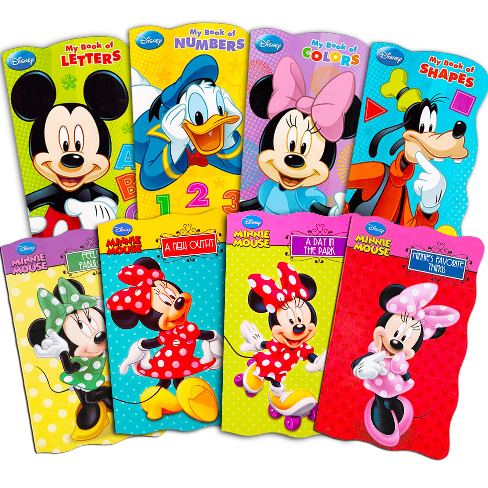 Disney Books for Toddlers 1-3 - 8 Disney Board Books with Mickey and Minnie Mouse, My First Stories Bundle